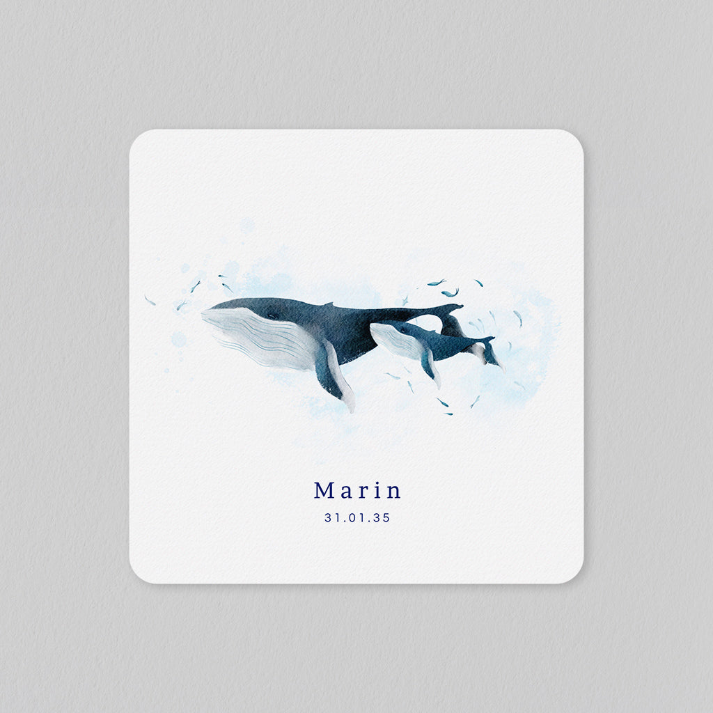 Faire part naissance Douces Baleines — Planet Cards