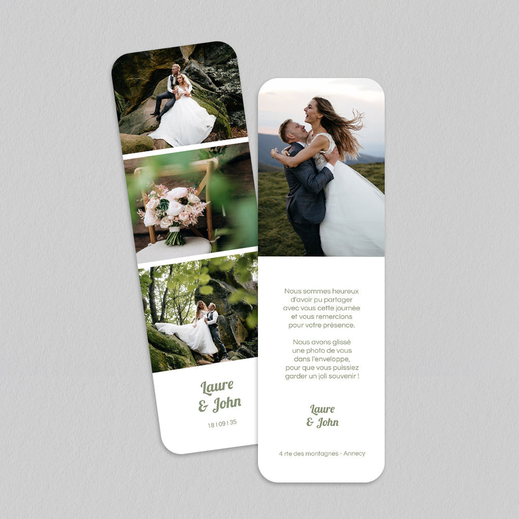 Remerciement mariage Marque-Page Souvenir — Planet Cards