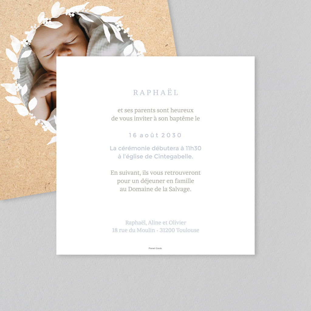 Faire-part baptême à personnaliser | Planet Cards